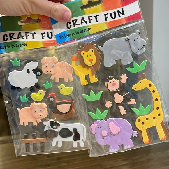 Office | 3d Foam Stickers Two Pack Bundle Nwt Farm Animals And Jungle ...